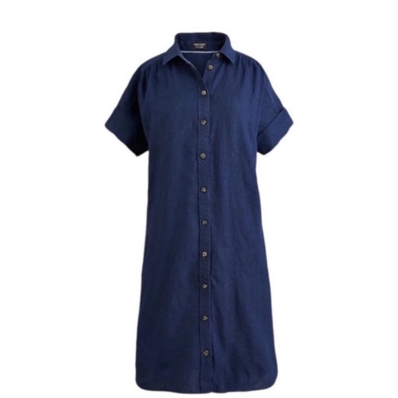J. Crew | Dresses | J Crew Baird Mcnutt Irish Linen Navy Relaxed Short ...